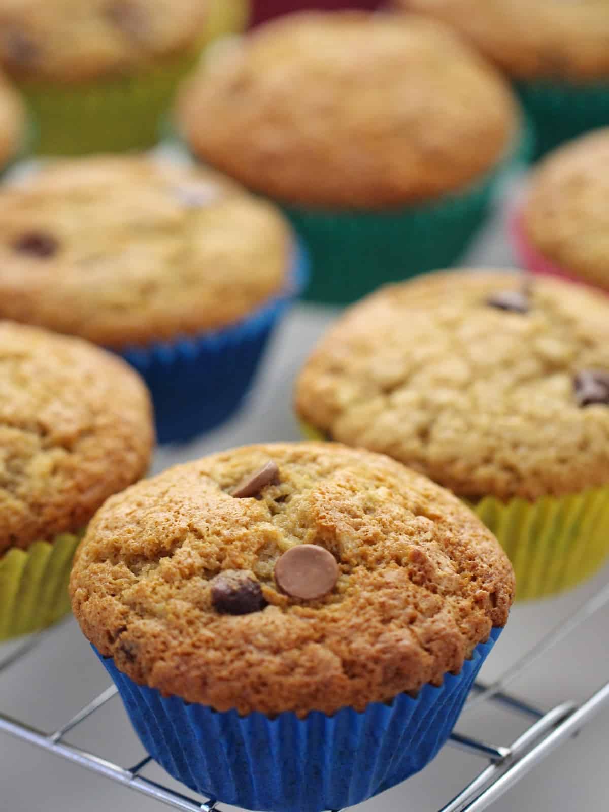 Banana Choc Chip Muffins - Mama Loves to Cook